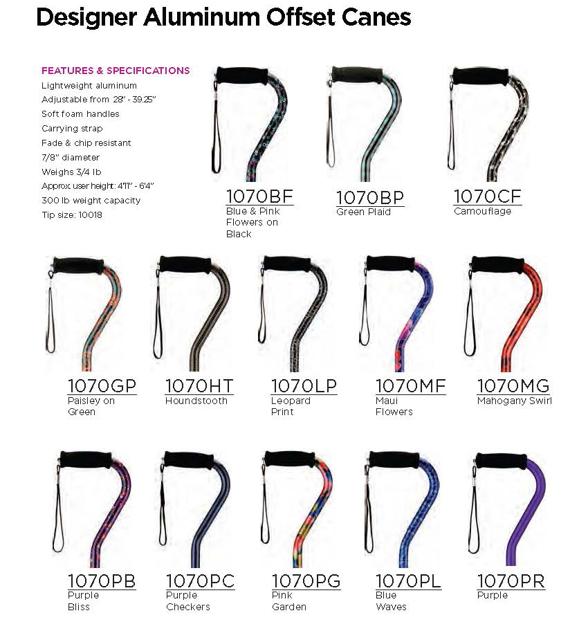 Nova Designer Aluminum Offset Canes - Carnegie Sargent's Pharmacy ...
